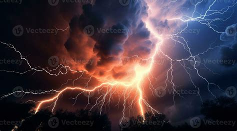 AI Generated Lightning In The Sky Lightning In The Night Fantastic