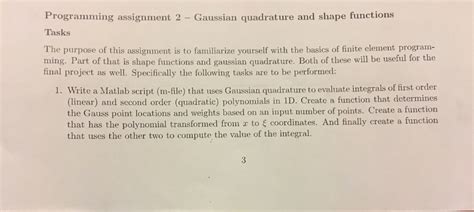 Programming Assignment 2 Gaussian Quadrature And