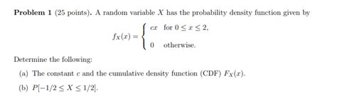 Solved Problem 1 25 Points A Random Variable X Has The