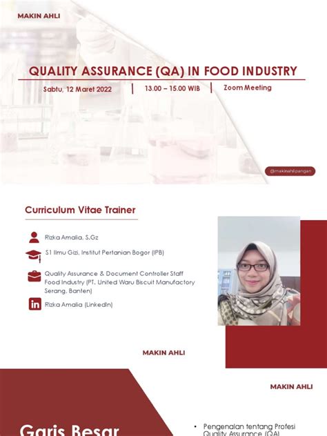 materi qa in food industry batch 6 makin ahli 2022 pdf