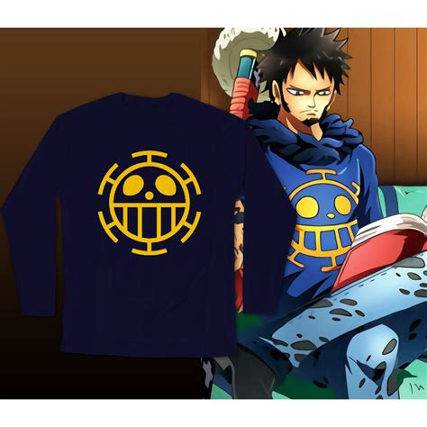 เสื้อยืดแขนยาว สีกรมท่า ทราฟัลการ์ ลอว์ วันพีช ดีวอเตอร์ ลอว์ Trafalgar