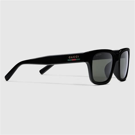 Low Nose Bridge Fit Rectangular Sunglasses In Black Gucci® Th