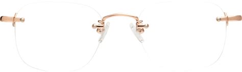 Rose Gold Retro Vintage Square Rimless Eyeglasses Leslie