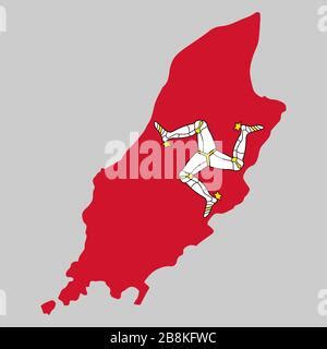 Isle Of Man Official National Flag British Territory Vector
