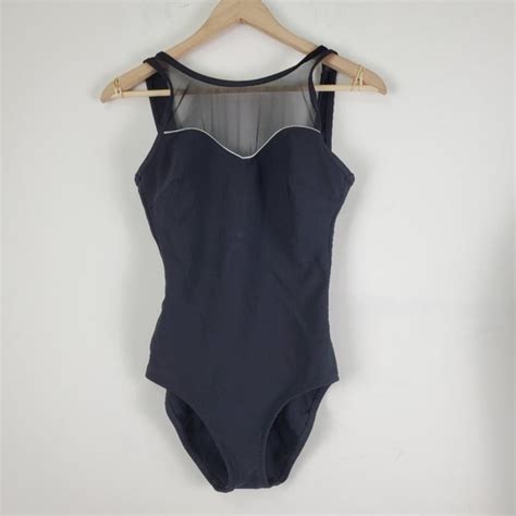 Roxanne One Piece Swimsuit Sz Ribbed M Black A35 Depop