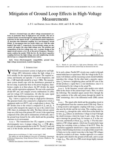 mitigation of ground loop effects in high voltage measurements pdf