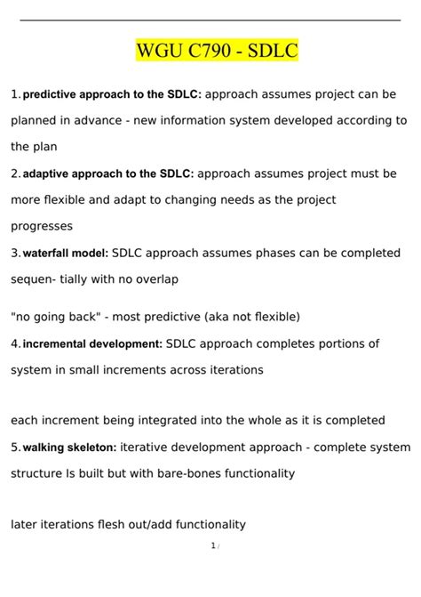 Wgu C790 Sdlc Nursing Informatics Exam Questions And Answers 2024
