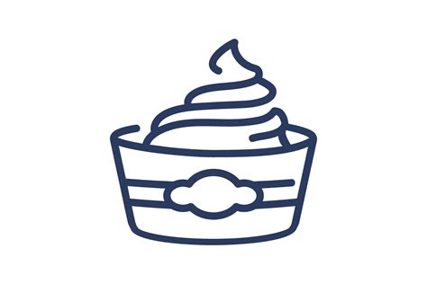 Soft Ice Cream Bowl Thin Line Icon Refr Graphic By Pchvector