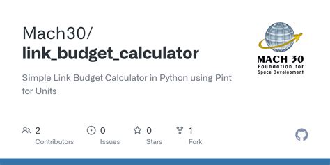 Github Mach Link Budget Calculator Simple Link Budget Calculator