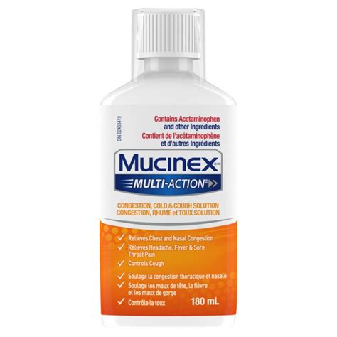 Mucinex Multi Action Liquid Cough And Cold Solution 180ml