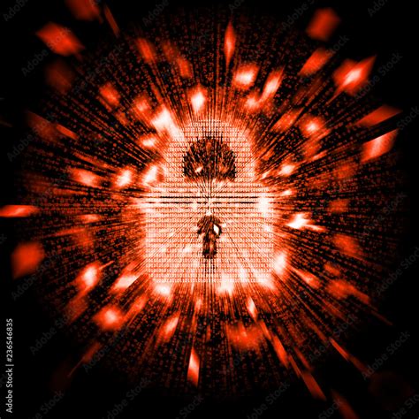 Security Exploit Concept Digital Pad Lock Created By Binary Numbers Is