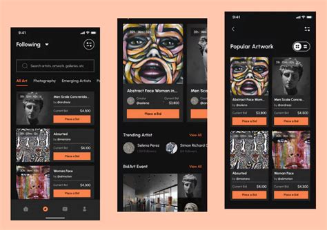 bidart art bidding mobile app ui kit for flutter mobile app