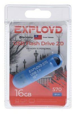 Характеристики модели Флешка Exployd 570, 16 Гб, USB2.0, чт до 15 Мб/с ...