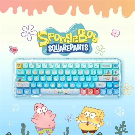 Spongebob Anime Pbt Keycaps Set Compatible With Wooting 60he