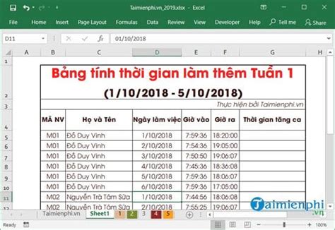 công thức tính giờ tăng ca trong excel Vuidulich vn