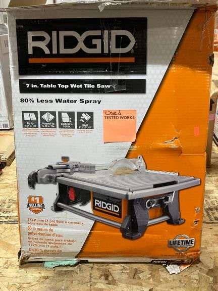 Ridgid 65 Amp 7 In Blade Corded Table Top Wet Tile Saw Metzger