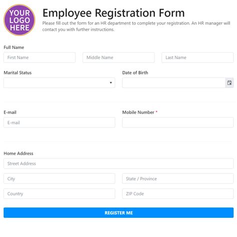 Employee Registration Form