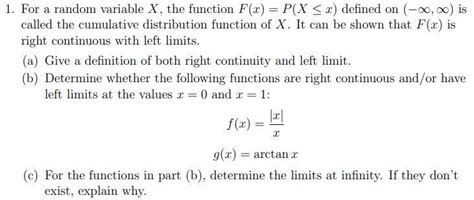 Solved For A Random Variable X The Function F X P X≤x