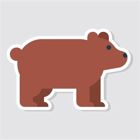 귀여운 곰 스티커 벡터 일러스트 레이 션 프리미엄 벡터
