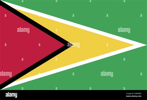 Guyana National Flag In Exact Proportions Vector Illustration Stock