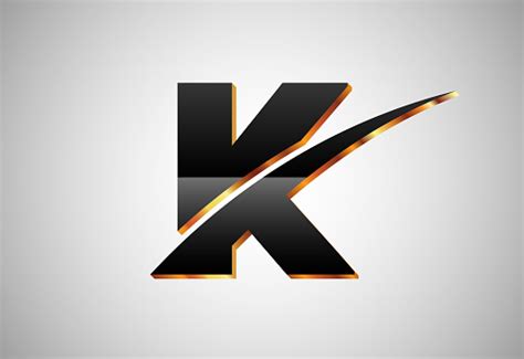 금색과 검은색 알파벳 K 우아한 골드 컬러 알파벳 벡터 일러스트 레이 션 0명에 대한 스톡 벡터 아트 및 기타 이미지 0명