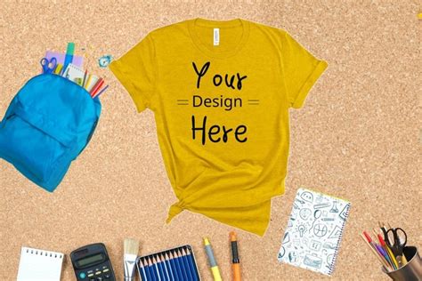 Back To School Gold T Shirt Mockup