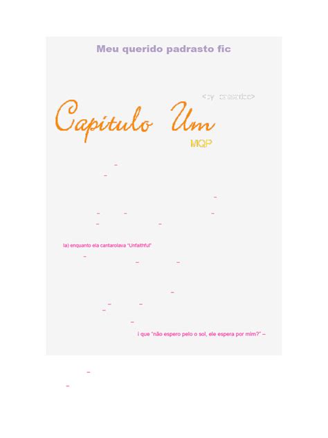 Meu Querido Padrasto Fic Pdf Amor Pensamento
