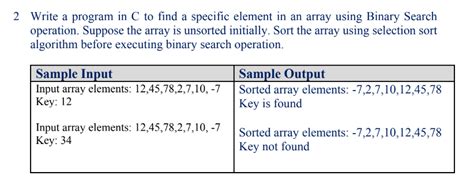 2 Write A Program In C To Find A Specific Element Chegg Com