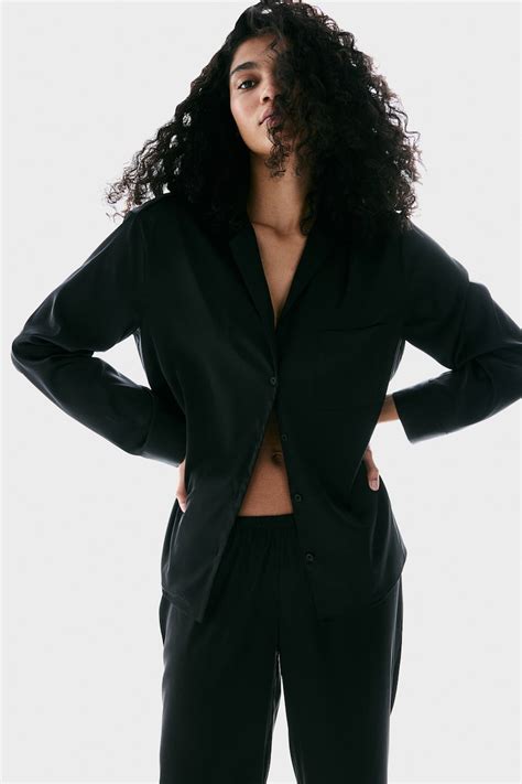 Satin Pajamas Black Ladies Handm Us