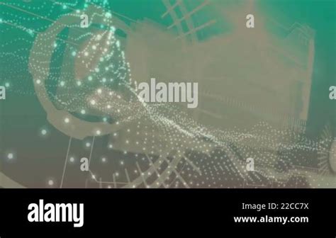 animation of binary coding digital data processing over connections