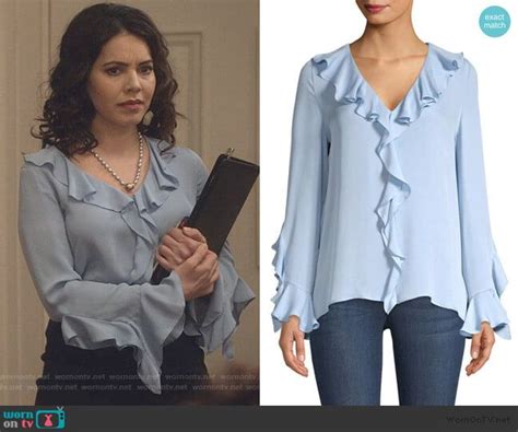 Isabels Blue Ruffled Blouse On Designated Survivor Young