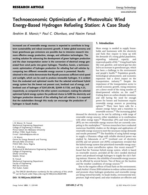 Technoeconomic Optimization Of A Photovoltaic Wind Energy‐based