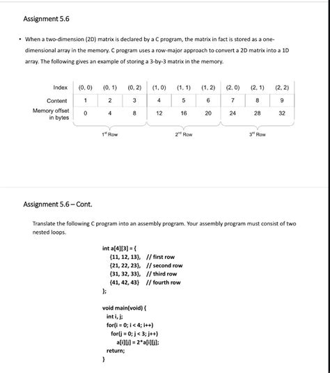 Solved When A Two Dimension 2D Matrix Is Declared By A C Chegg