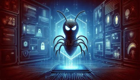 Digital Threat Concept With Virus And Malware Graphics Stock Illustration Illustration Of