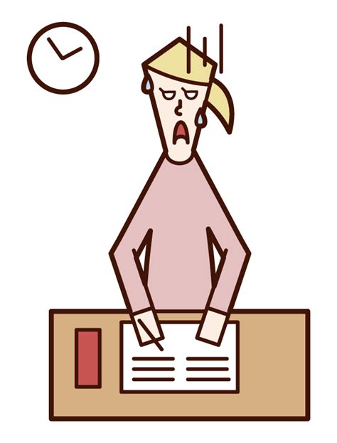 시험의 어려움과 절망적 인 사람 여성의 그림 무료 일러스트 소재집 Kukukeke