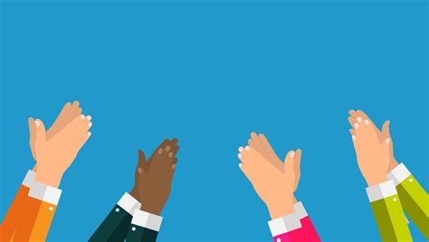 Flat Concept Of Success Applause Hands Clapping Vector Illustration