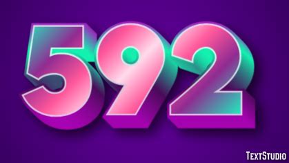 592 Text Effect and Logo Design Number