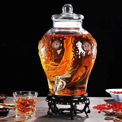 玻璃泡酒瓶5斤10斤无铅家用泡酒瓶带龙头密封泡酒坛酿泡酒罐酒壶虎窝淘