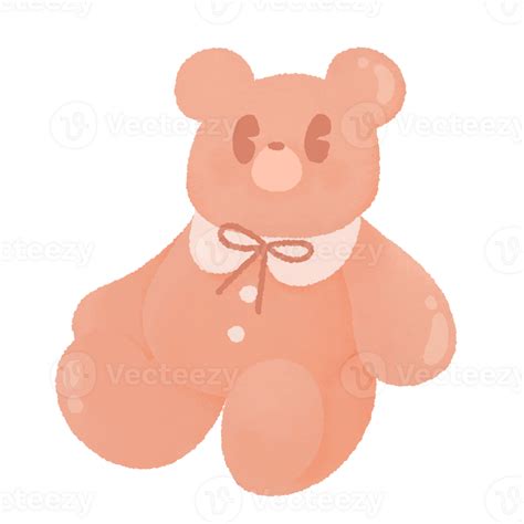 Cute Winter Teddy Bear Pink Christmas Watercolor Groovy Retro Vintage