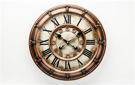 Premium Photo Artistic Wall Clock With Roman Numerals On Pure White Background