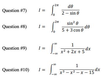Solved Evaluate The Following Integrals Using Cauchy Residue Chegg