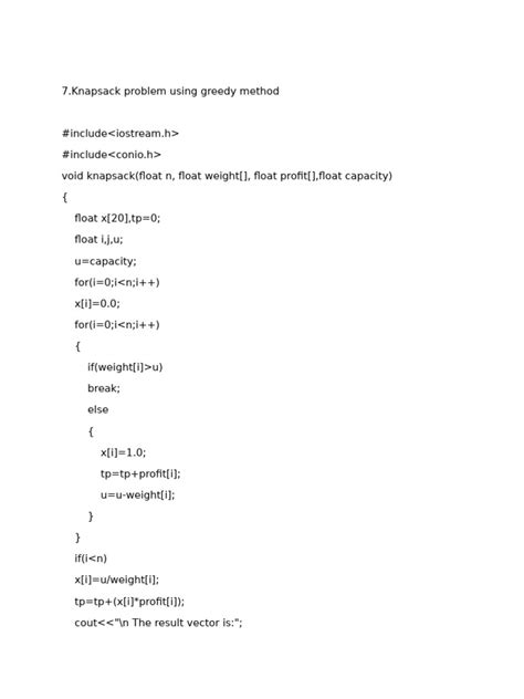 7knapsack Using Greedy Method Pdf