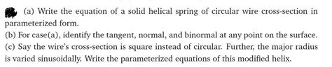 a write the equation of a solid helical spring of
