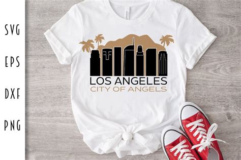 Los Angeles Skyline Svg City Skyline With Hollywood Hills