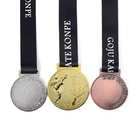 Japan Karate 3d Relief Gold Silver Red Bronze Medal Hesank