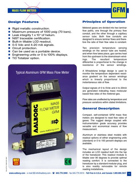 Typical Aluminum Gfm Mass Flow Meter Pdf Flow Measurement Fluid Dynamics
