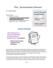P3L4 Synchronization Constructs Pdf P3L4 Synchronization