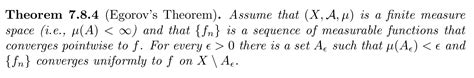 Solved Theorem 784 Egorovs Theorem Assume That X A
