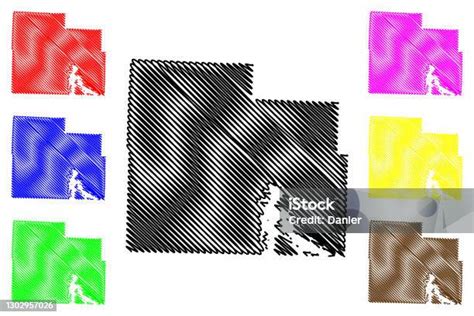 Cedar County Missouri Illustration Vectorielle De Carte Croquis