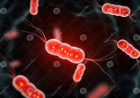 Microscopic Glow Illuminating Bacterial Life Stock Illustration